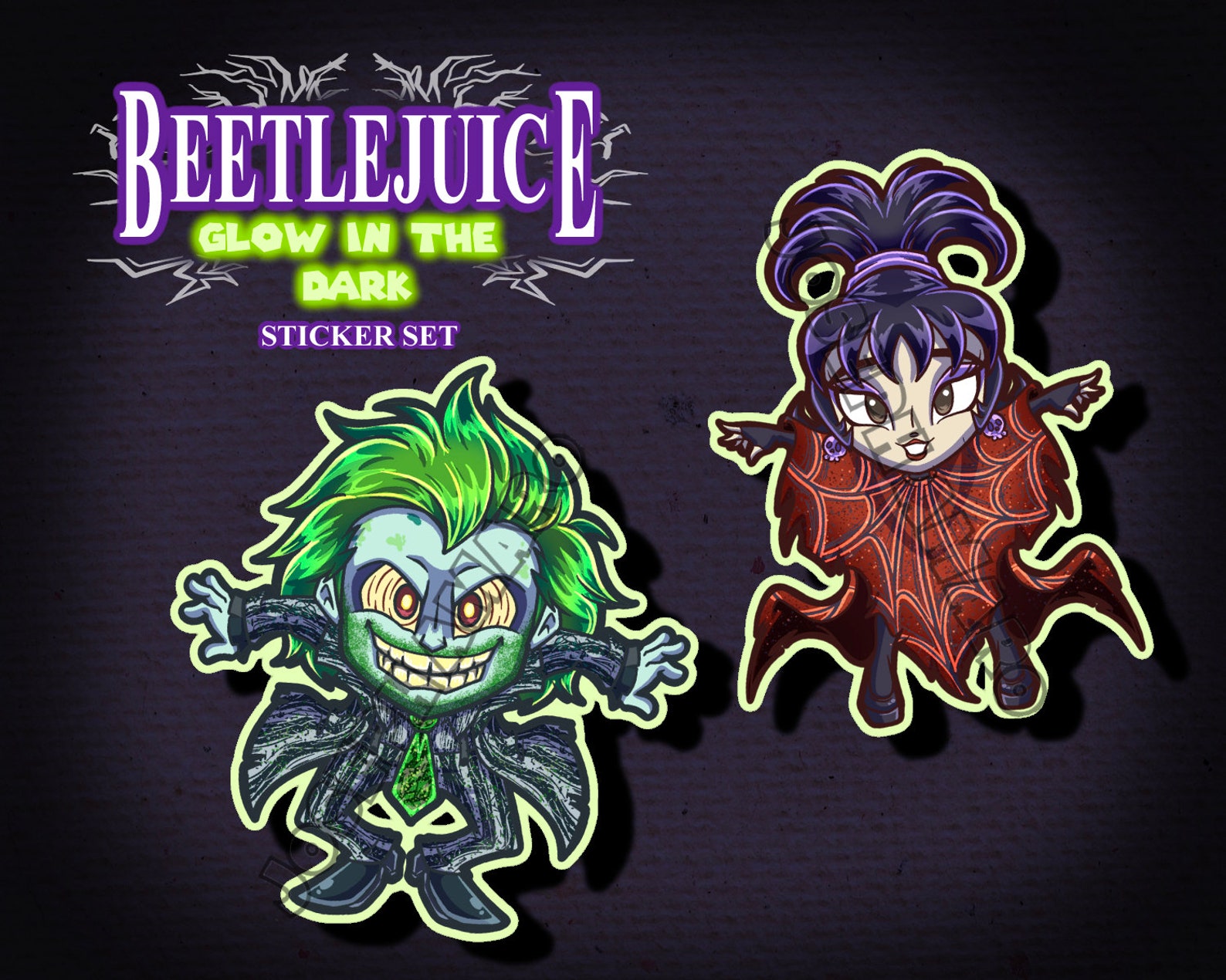 Beetlejuice Glow in the Dark Stickers - Etsy