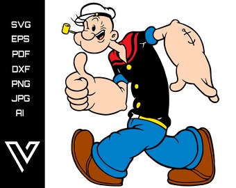 Papercraft Clip Art & Image Files 6 formats: Svg Pdf Png Jpg Popeye ...