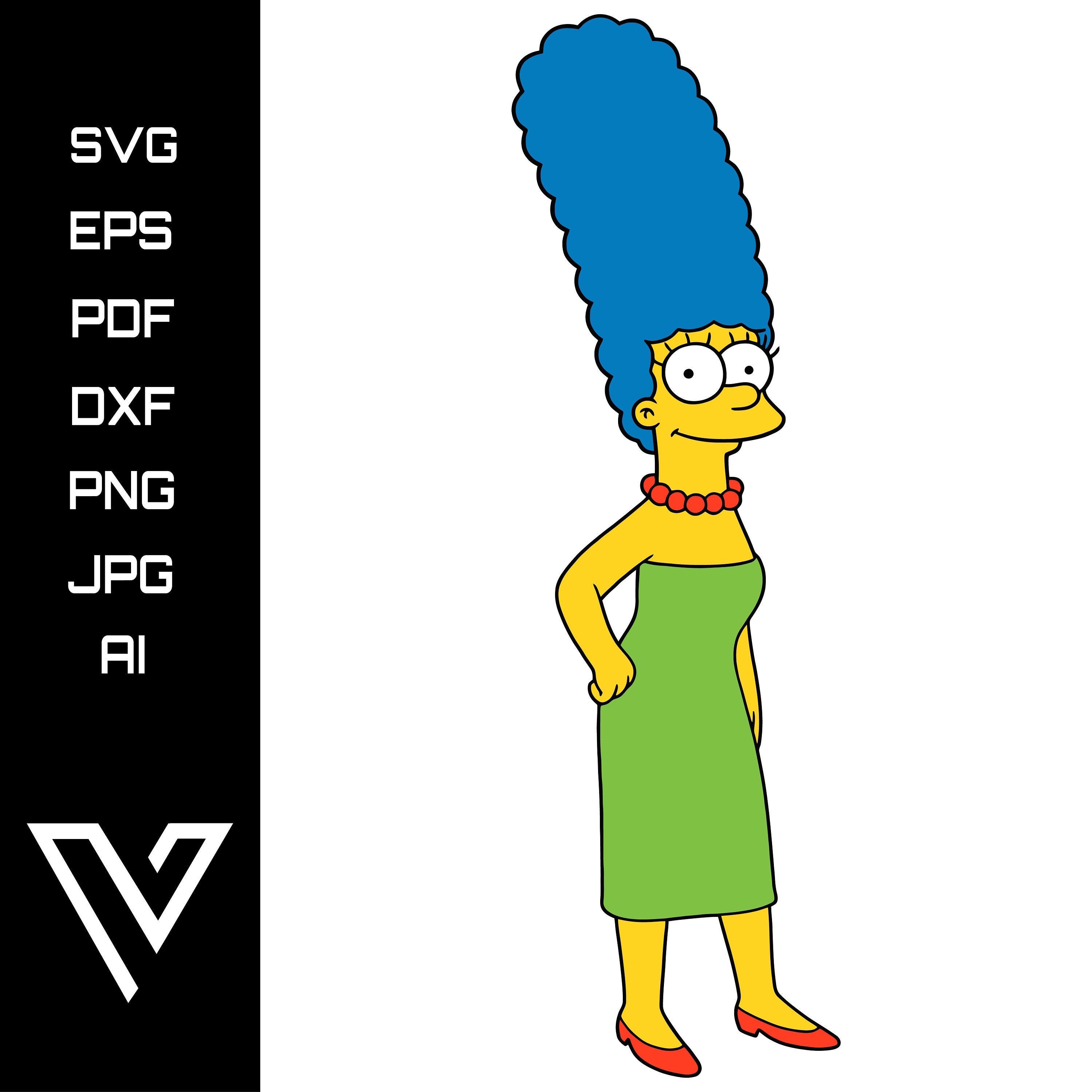 Marge Simpson The Simpsons Layered SVG Pack Vector Artwork | Etsy