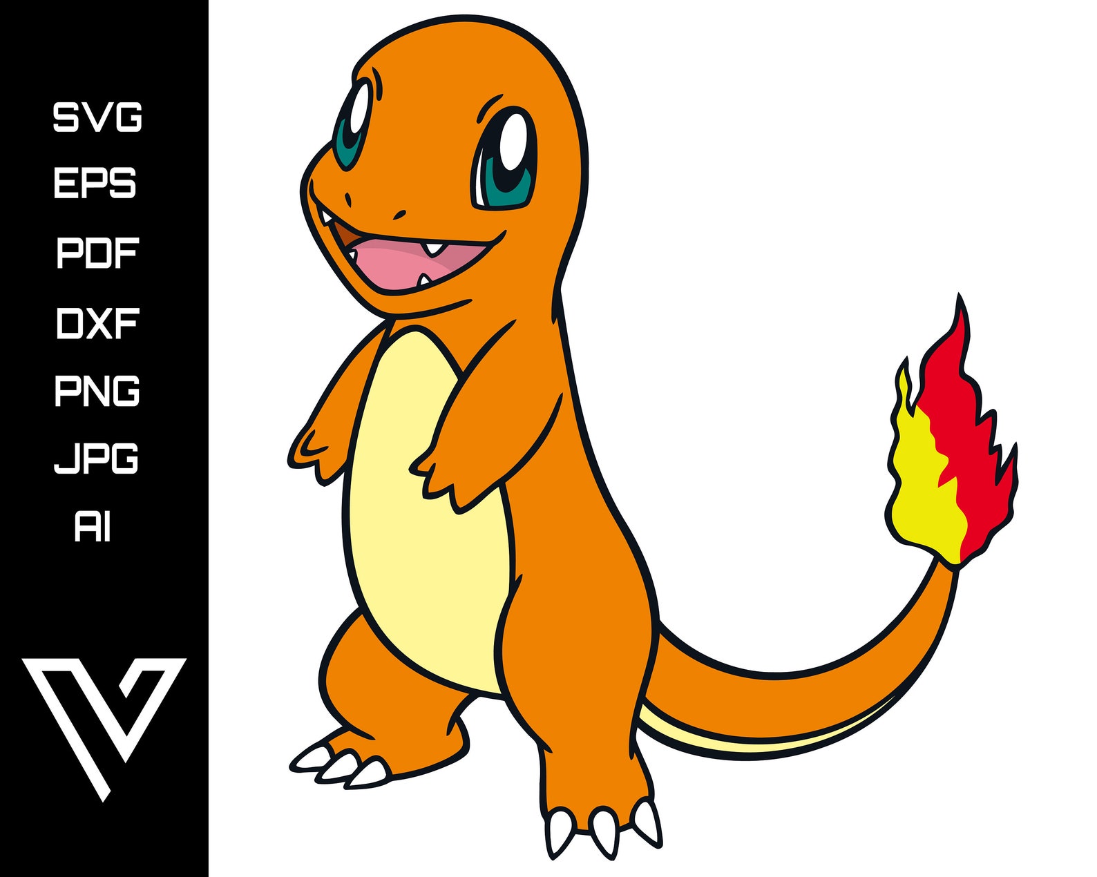 Charmander Pokemon SVG Cricut Cut File Silhouette Vector | Etsy