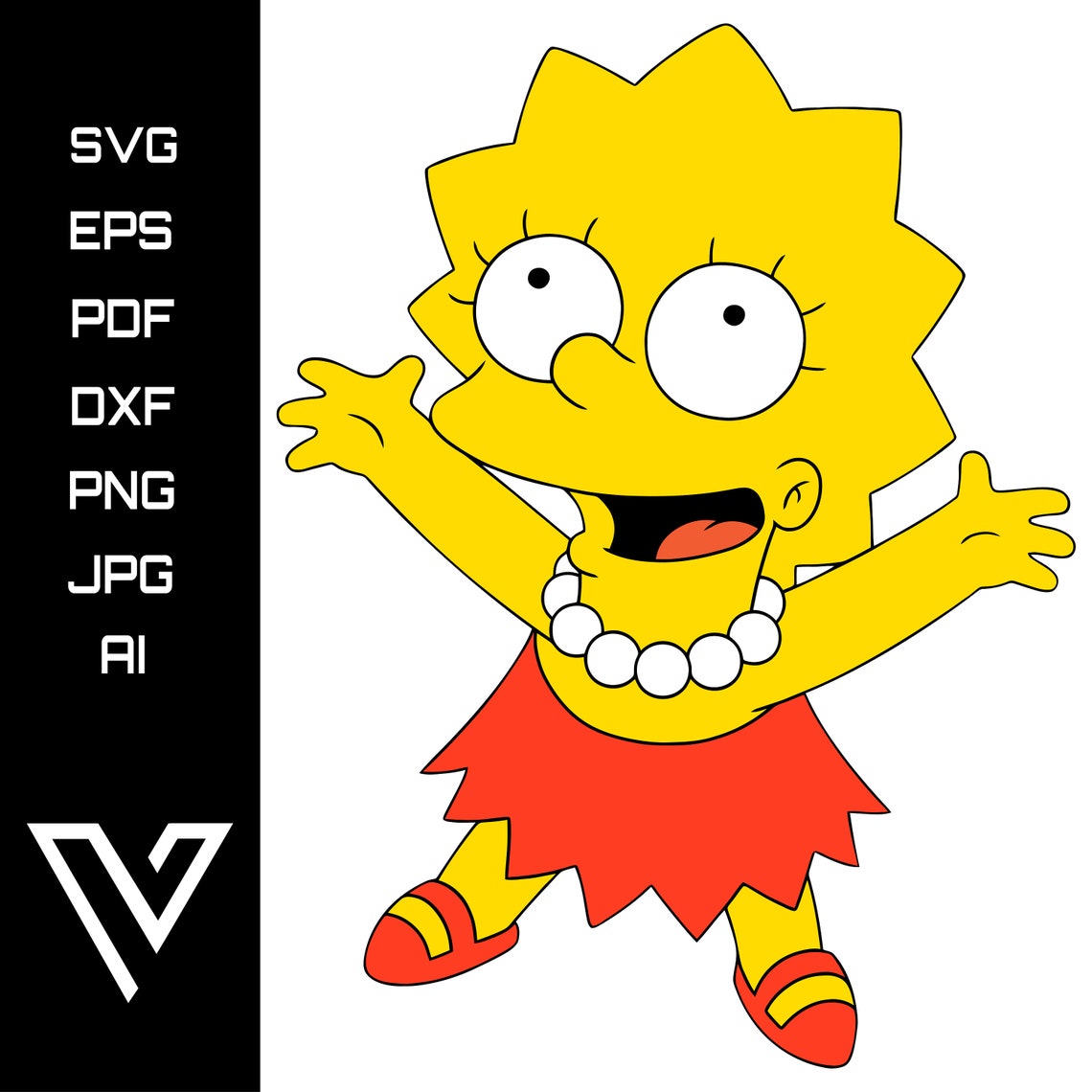 Lisa Simpson SVG Bundle Layered The Simpsons Vector Artwork | Etsy