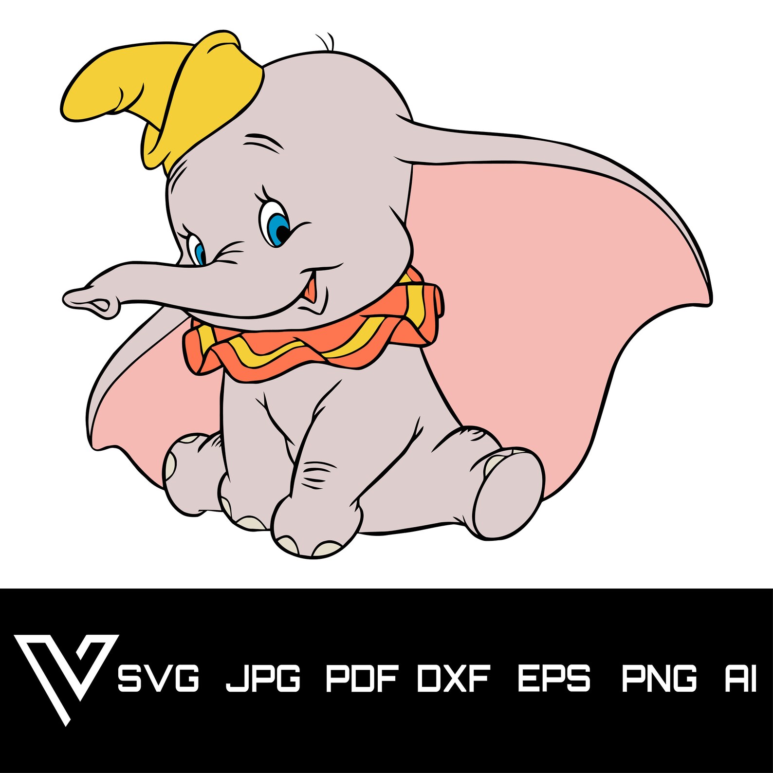 Dumbo Elephant SVG Bundle Cricut Cut File Silhouette Vector | Etsy