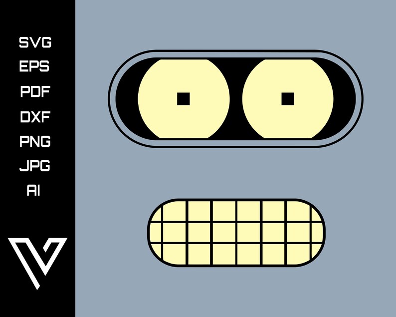 Futurama Bender Robot SVG Layered Vector Artwork Cricut Cut | Etsy