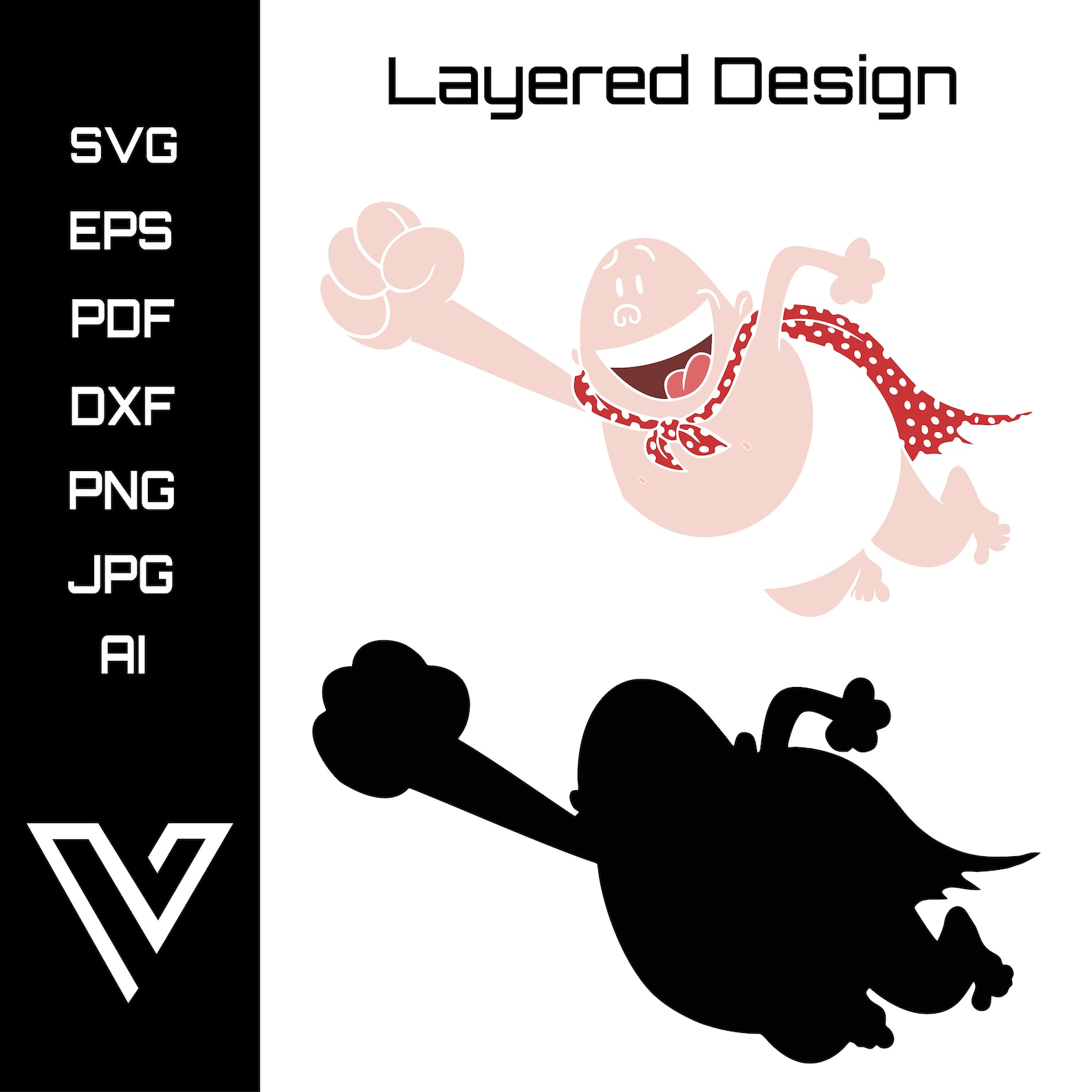 Captain Underpants SVG Layered Vector Artwork Cricut Cut File | Etsy