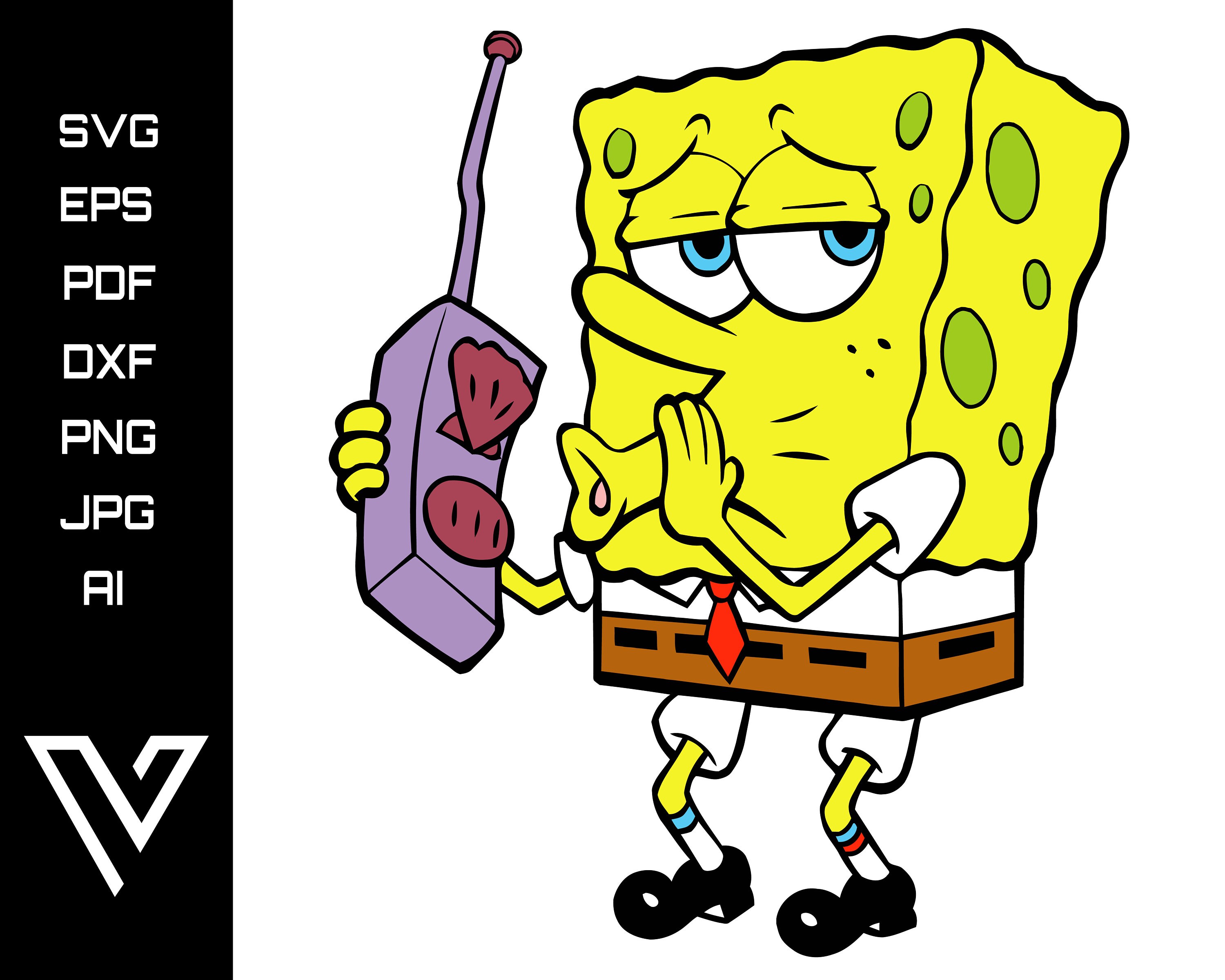 SpongeBob Squarepants Layered SVG Vector Artwork Cricut Cut | Etsy