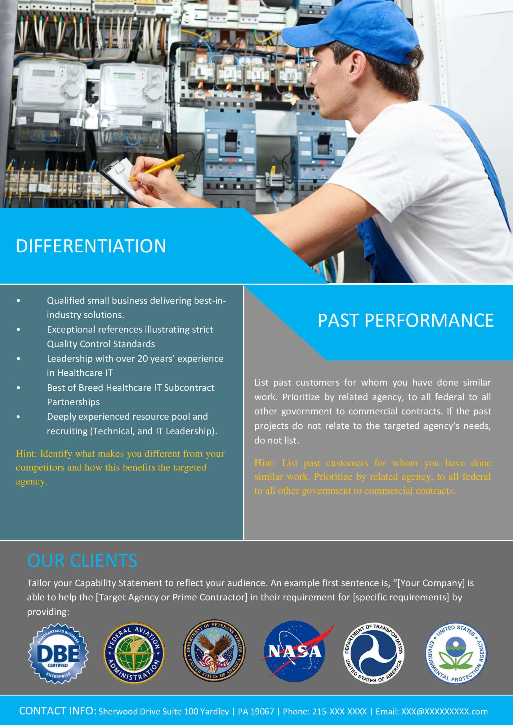 Electrical Capability Statement Template| Two Pages MS Word Template ...