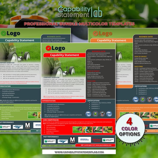 Capability Statement Template - Etsy