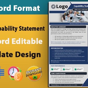 Probiz Capability Statement Template | Editable MS Word | Sam.gov ...