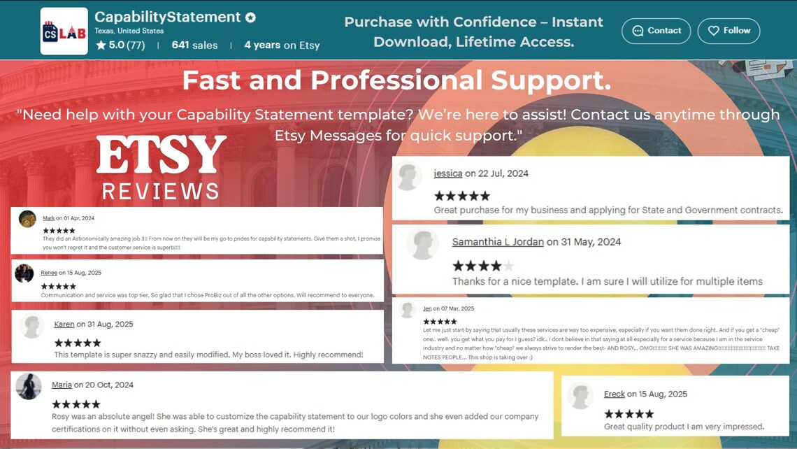 Capability Statement Template for Landscaping Contractors | Editable ...