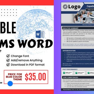 Probiz Capability Statement Template | Editable MS Word | Sam.gov ...