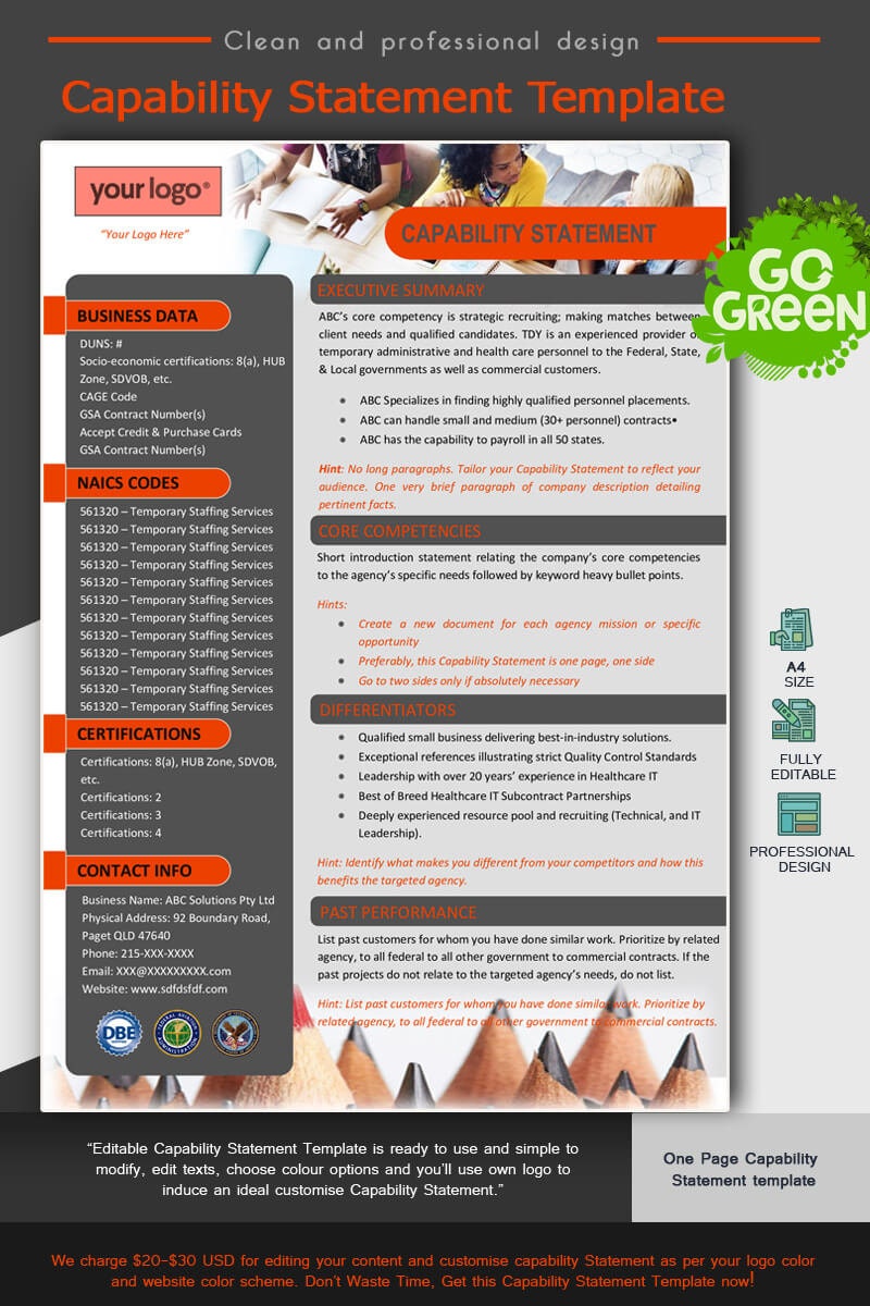 Digital Marketing Capability Statement Template - Etsy