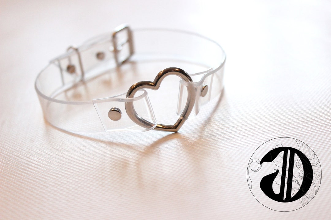 Heart Centre Collar Clear PVC - Etsy