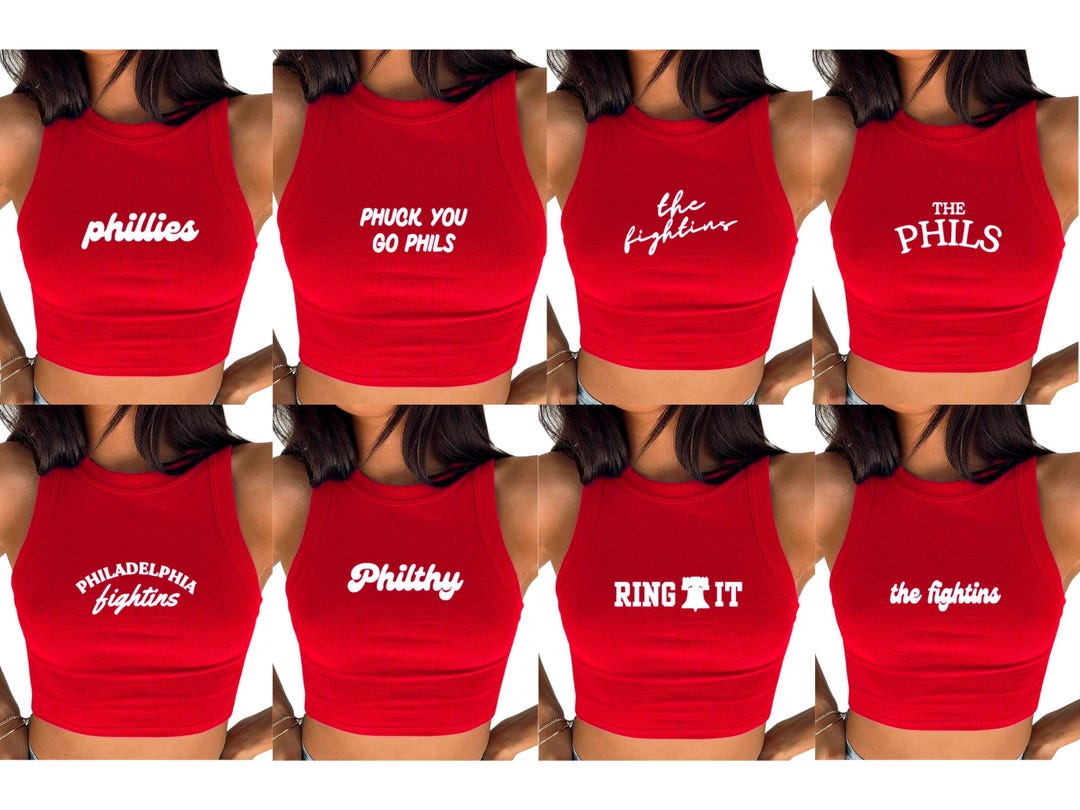 Philadelphia Phillies Cropped Tank Top | Philadelphia Sports Apparel | MLB | Tailgate Apparel ...