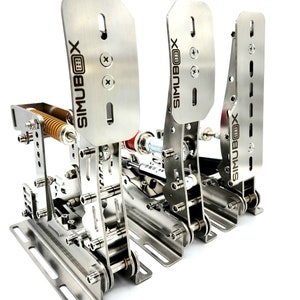 SIMUBOX Load Cell Pedals V2. Stainless Steel. 2 Hydraulic Dampers. SIM ...