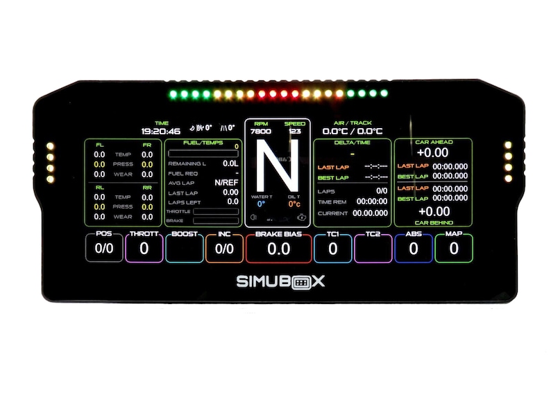 SIMUBOX 10.3 Inch DDU Sim Racing Dashboard With 28 RGB Led. Simhub ...