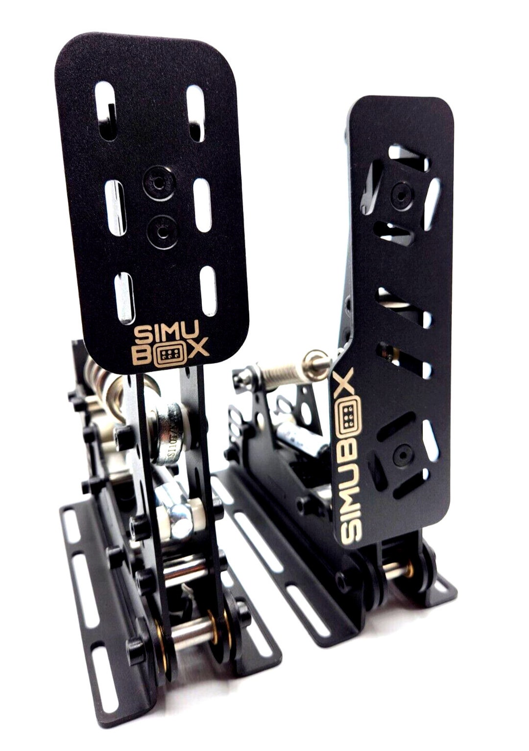 SIMUBOX Black Load Cell Pedals Set Stainless Steel 2 Hydraulic Dampers ...