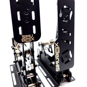 SIMUBOX Black Load Cell Pedals Set Stainless Steel 2 Hydraulic Dampers ...