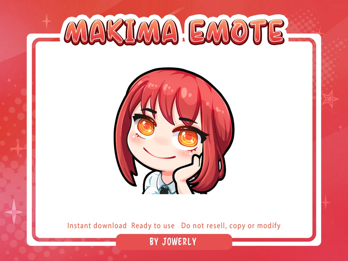 Makima Chainsaw Twitch Emote Discord Emote Anime Girl - Etsy