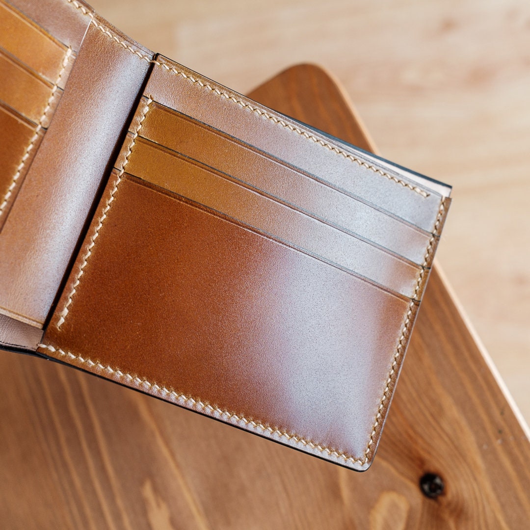 Full SHELL CORDOVAN Bifold Wallet, Luxury Billfold CUSTOM Made to Order ...