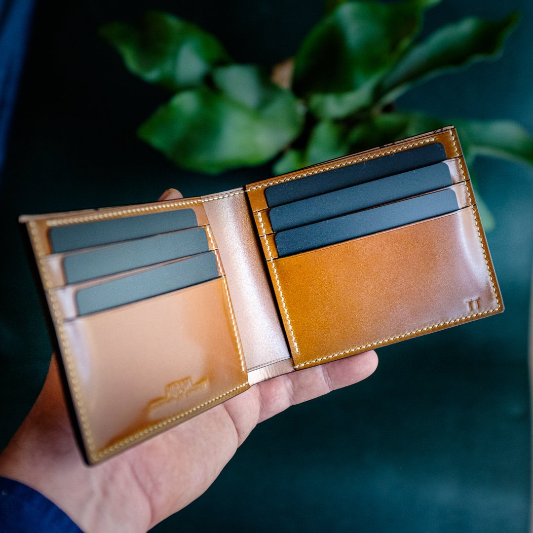 Full SHELL CORDOVAN Bifold Wallet Luxury Billfold CUSTOM Made | Etsy