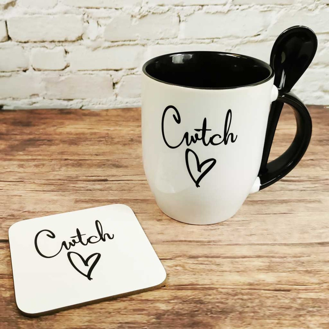 Cwtch Mug and Coaster, Welsh Gift, Cymraeg mug - Etsy.de