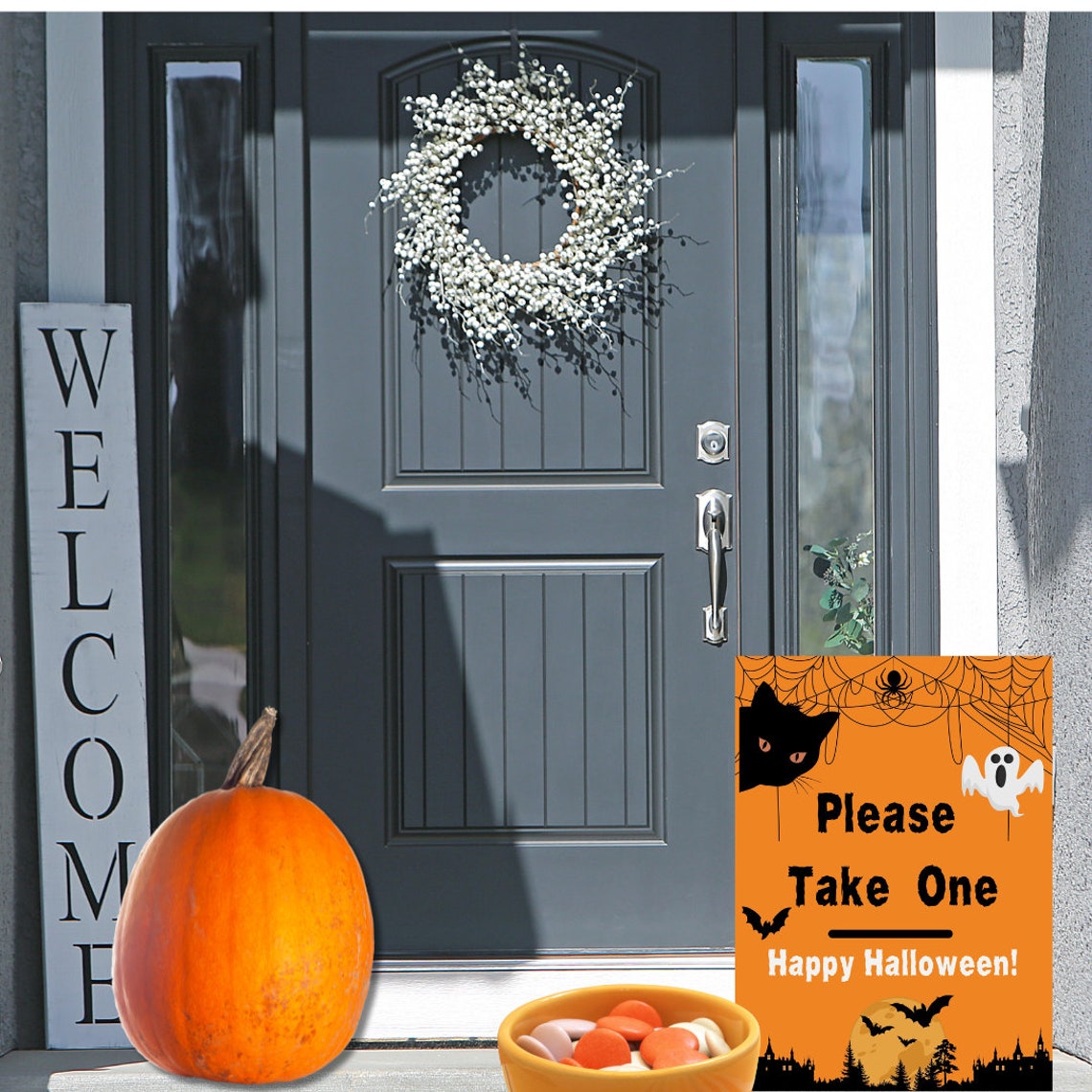 Halloween Sign Printable - Take One Candy - Take One Sign - Halloween ...