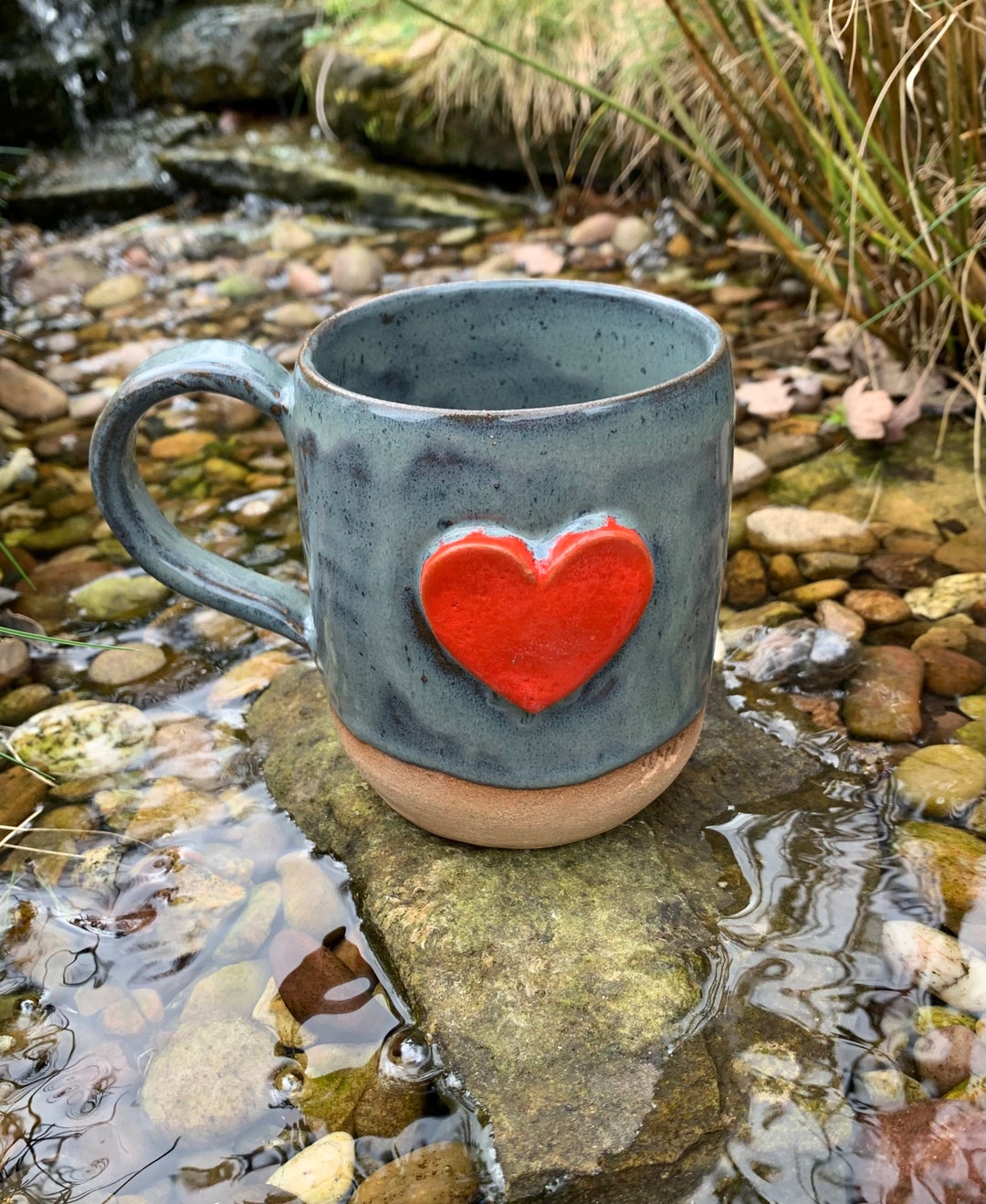 Handmade Chunky Ceramic Heart Mug - Etsy