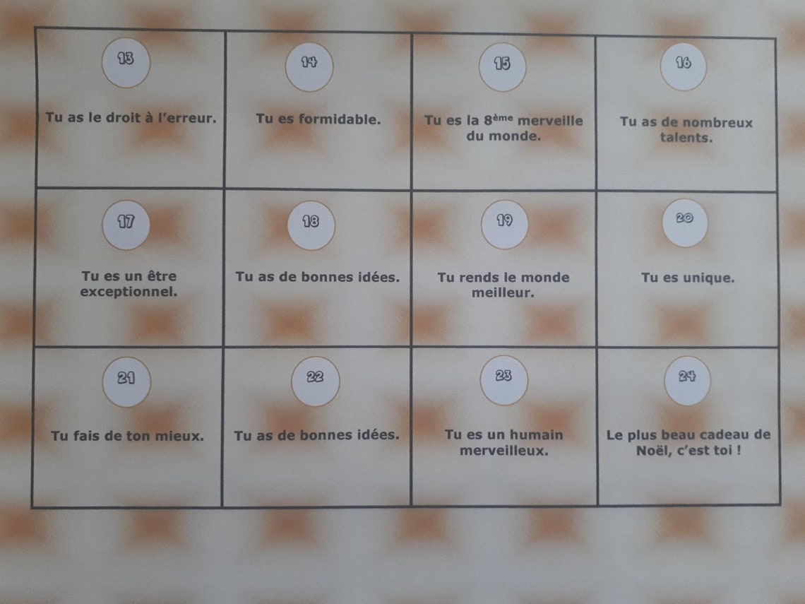 Le calendrier de l'avent des petits mots gentils | Etsy Le calendrier de l'avent des petits mots gentils | Etsy