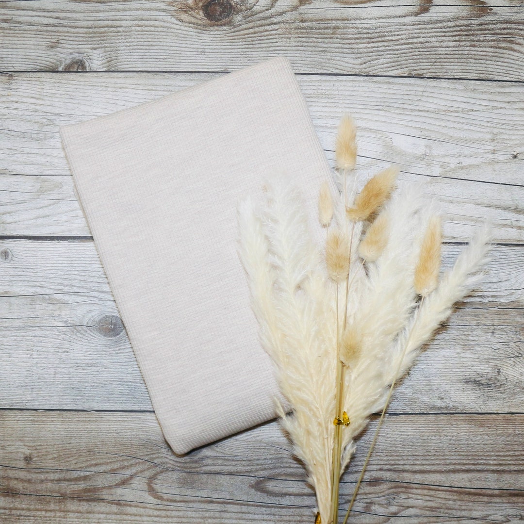 Waffle Pique Waffle Fabric Waffle Pattern Uni Beige Natural Colors ...