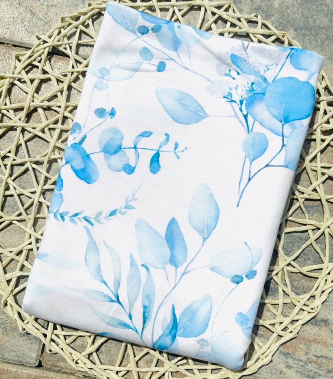 French Terry Sommersweat Aquarell Ozeanblau Organic Maraki - Etsy.de