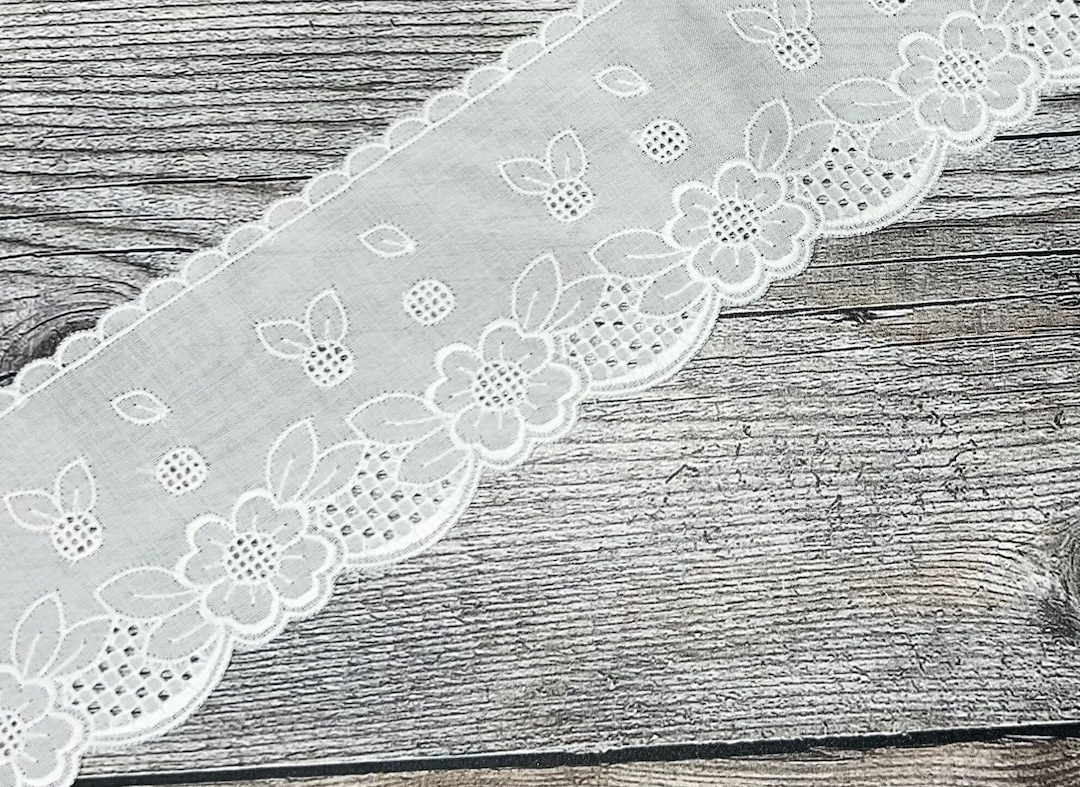 Lace Ribbon, Festoon Lace for Sewing, White Patterned From 2 Metres, 7 ...
