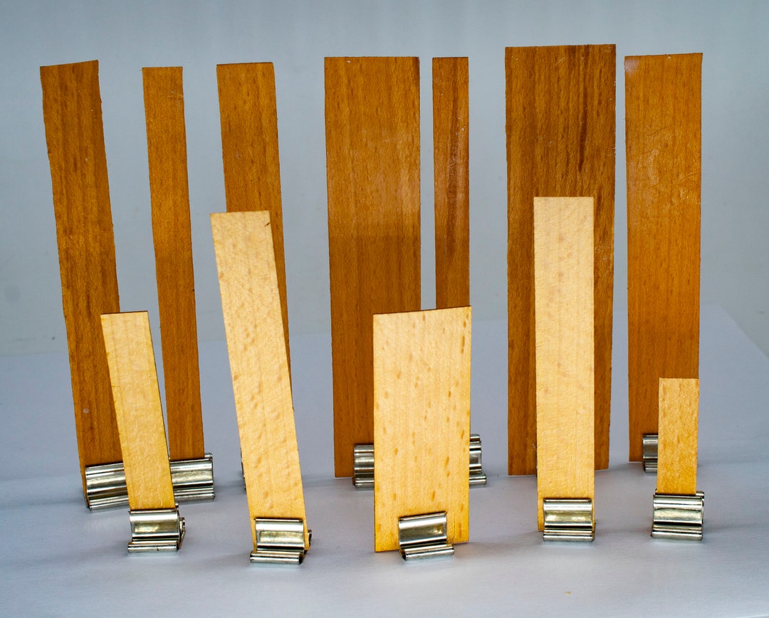 12 Wooden Wicks & 12 Wick Clips, Thickness of Wick: 0,6 Mm 0,02 In ...
