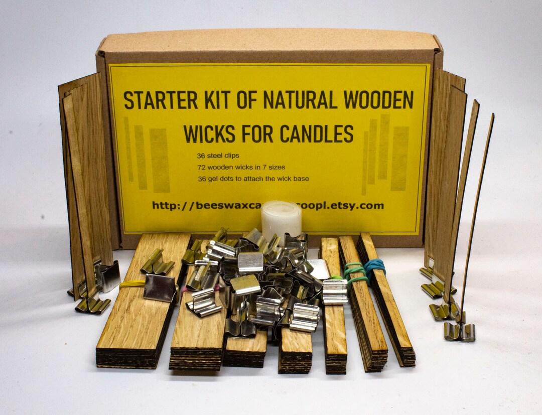 Wooden Wicks Starter Set. 84 Wooden Wicks in 7 Widths, for Any Type of ...