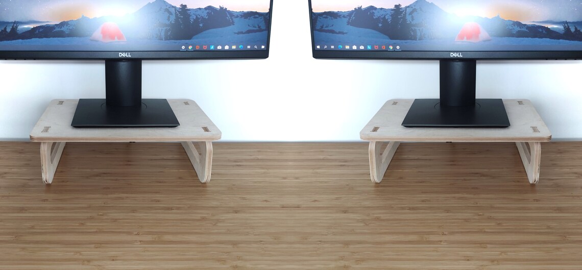 Dual Printer Stand. Wood Monitor Stand. Computer Screen Riser - Etsy