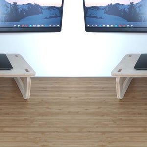Dual Printer Stand. Wood Monitor Stand. Computer Screen Riser, Desk ...