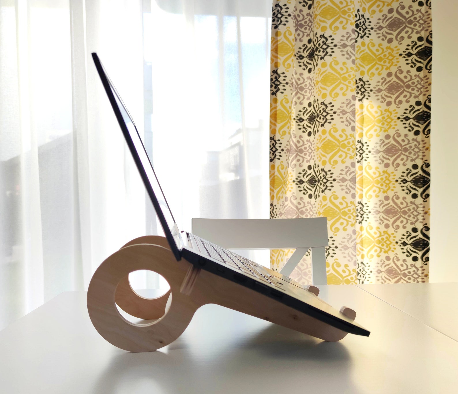 Laptop stand. Perfect for home office. Laptop riser. Wood | Etsy