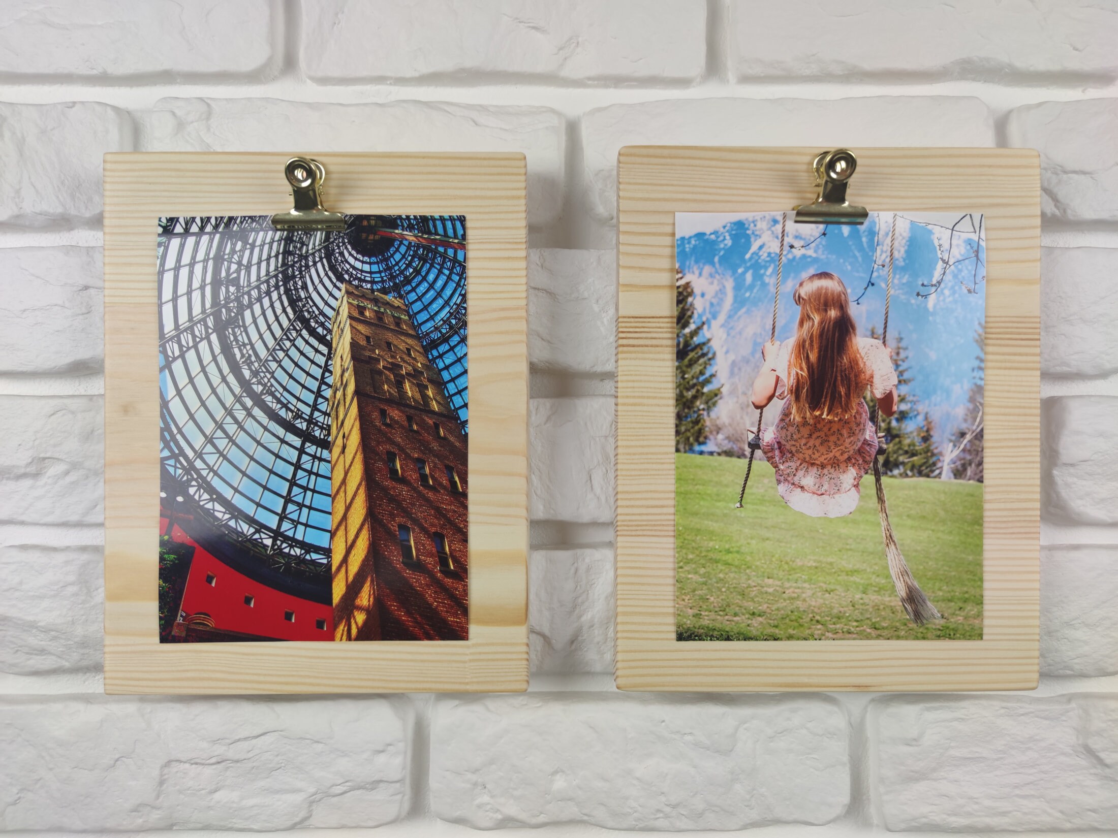 Rustic Photo Frame, Wooden Photo Clip Holder, Photo Clipboard - Etsy
