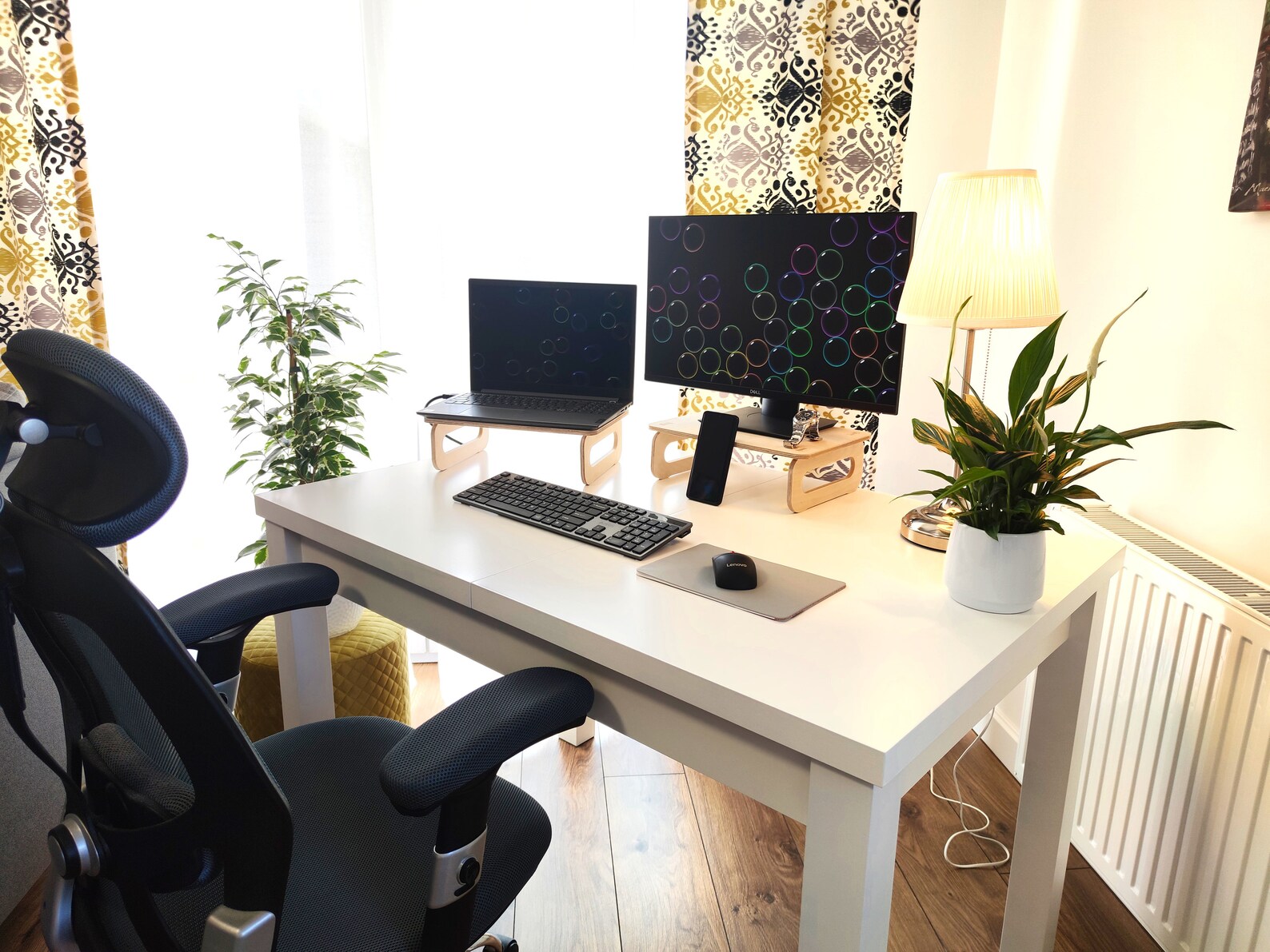 Dual Printer Stand. Wood Monitor Stand. Computer Screen Riser, Desk ...