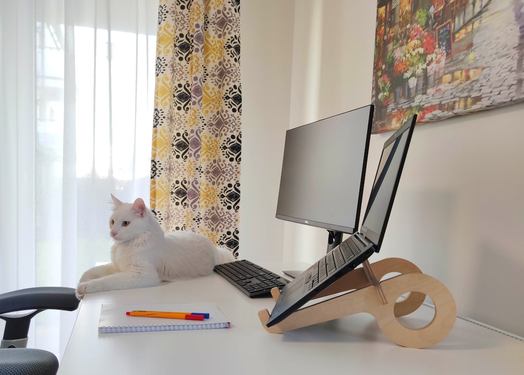 Wood Laptop Stand, Premium Laptop Riser, Wood Laptop Holder, Wood ...