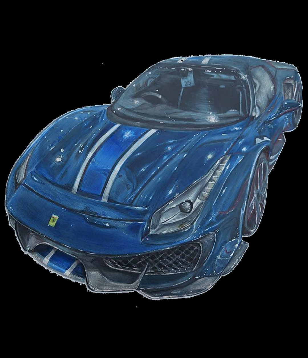 Ferrari 488 Pista Handmade Sticker - Etsy