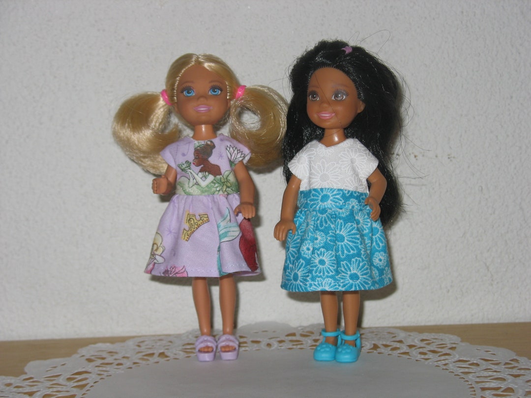 2 Handmade Doll Dresses That Fit 5.5 Inch Dolls Like CHELSEA, Barbie's ...