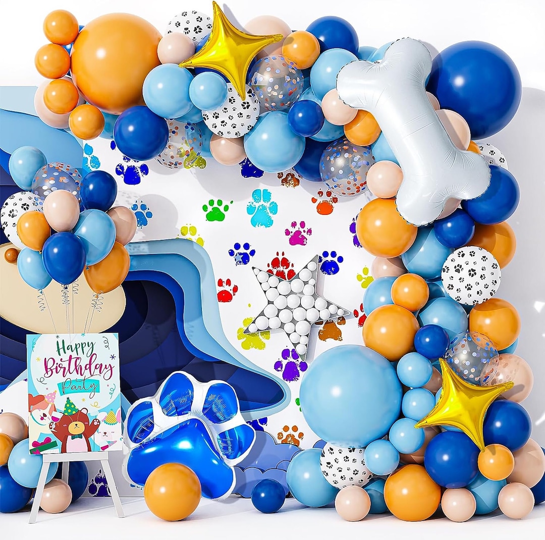 124pcs Bluey Balloon Arch Kit Dog Paw Print Balloons Dog - Etsy