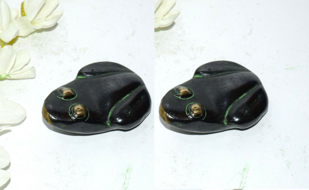 Amphibian Figure Frog Paperweight | Brass Green Frog Statue | Office ...