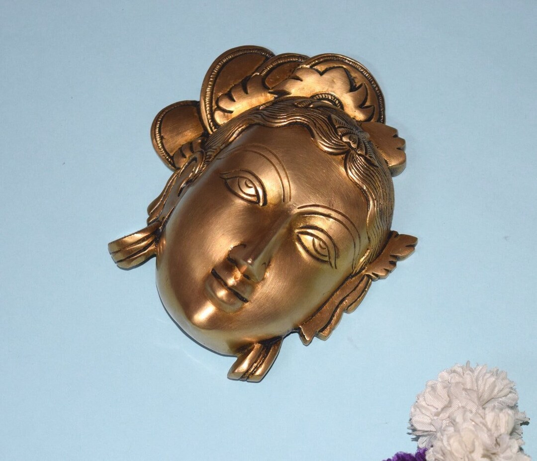 Brass Victorian Lady Head Sculpture | Dramatic Face Wall Hanging Décor ...