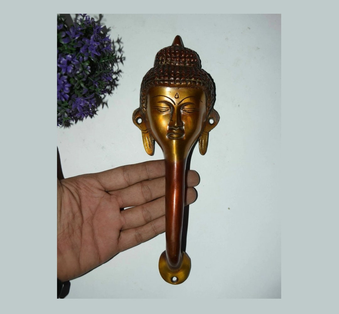 Buddha Face Shape Door Pull | Brass Monk Buddha Door Handle | Home ...
