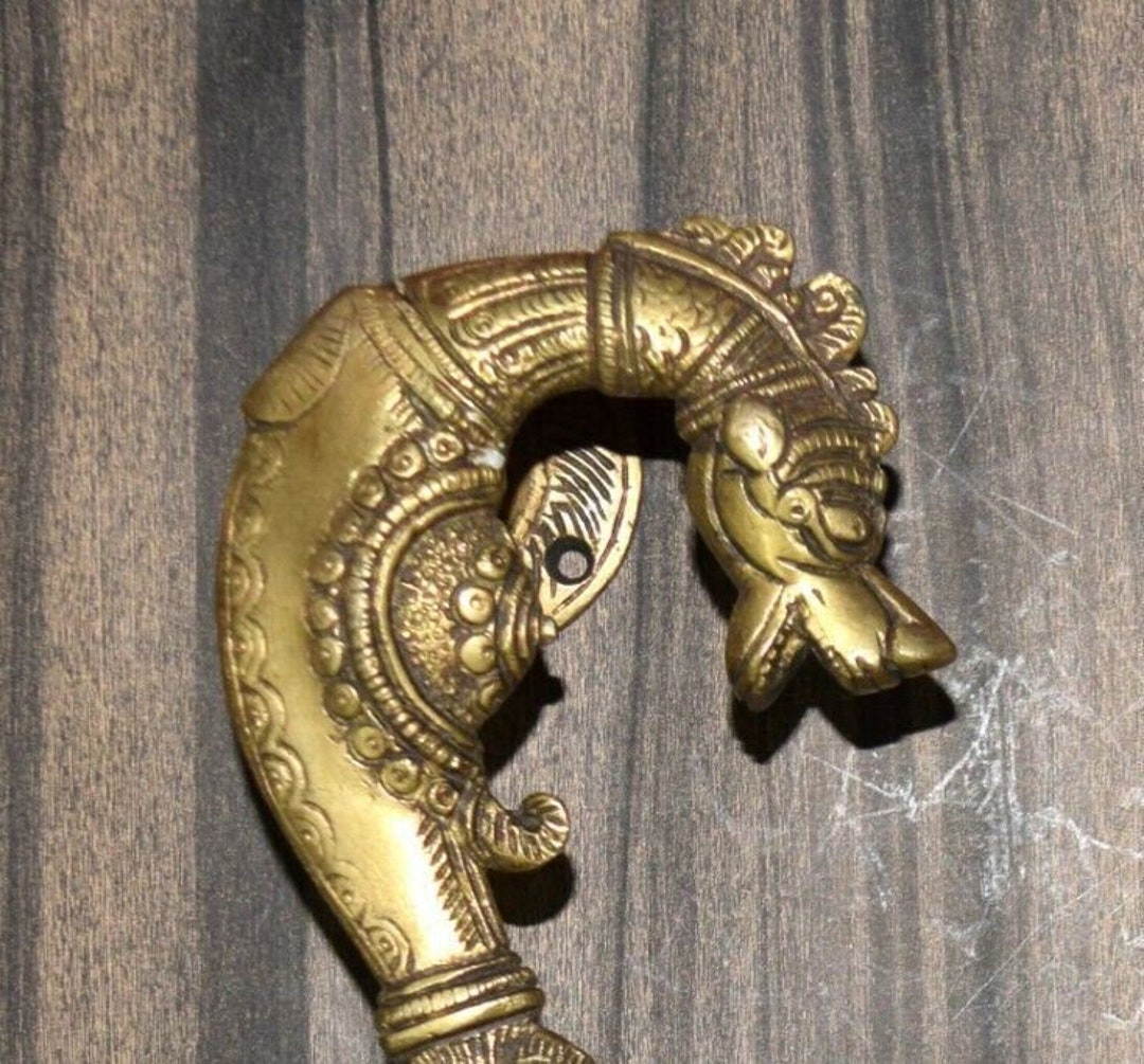 Dragon Head Shape Handle | Brass Yali Engraved Almirah Door Pull ...