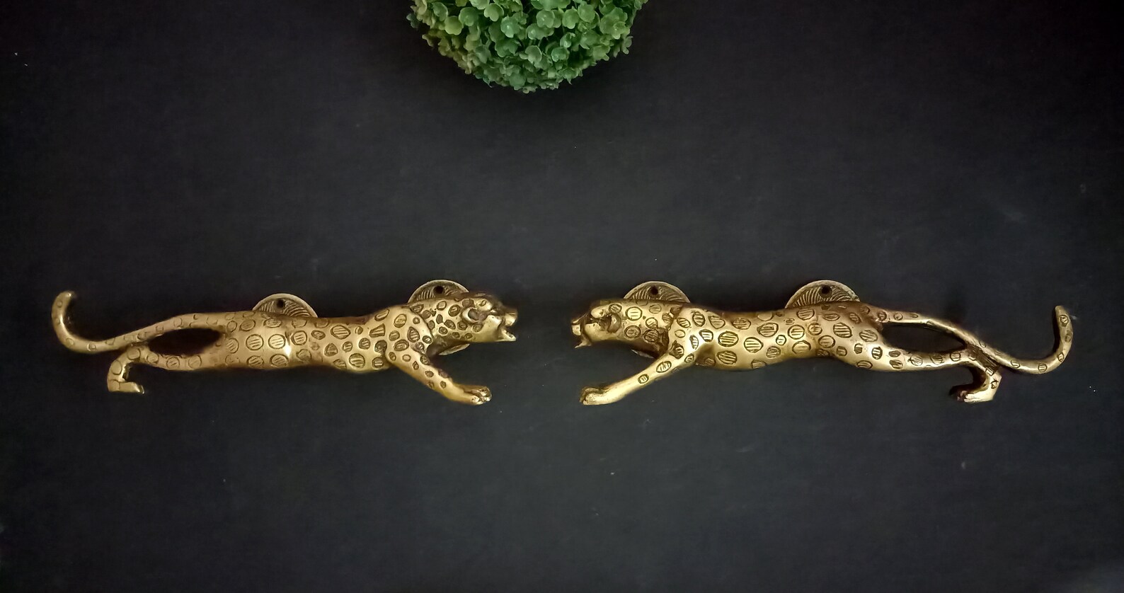 Brass Jaguar Door Handle Set Round Base | Wild Cat Shape Door Pull ...