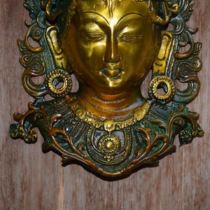 11'' Inches Tara Devi Wall Hanging Buddhist Deity | Brass Gauri Face ...