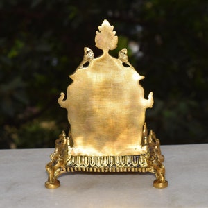 8'' Inches Brass Throne | Decorative Singhasan With Flower Design | God ...