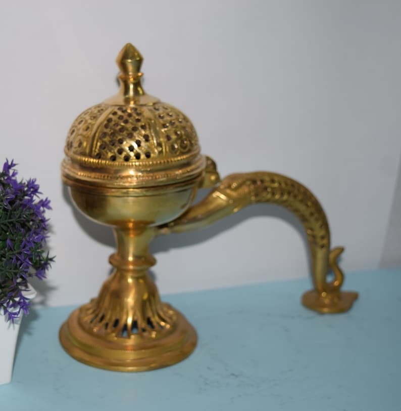 7.5 Inches Dhoop Dani Stand Brass Jaali Dhoop Box - Etsy